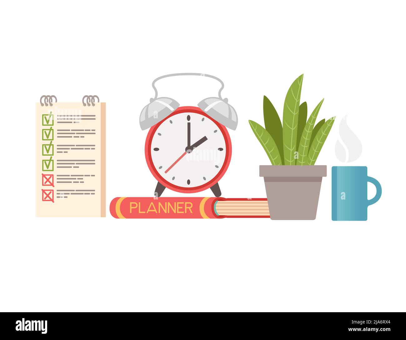 Concept of planning time with checklist vacation planner vector ...