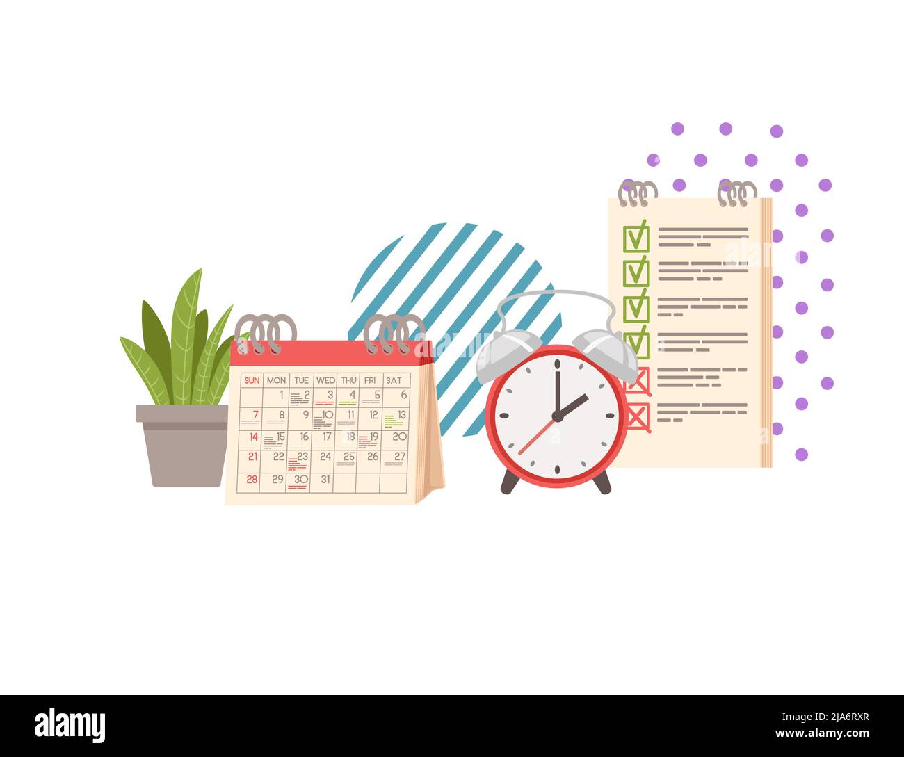 Concept of planning time with checklist vacation planner vector ...