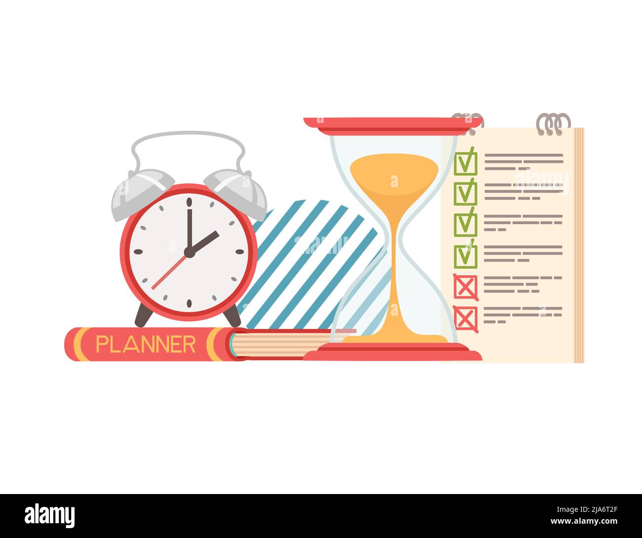 Concept of planning time with checklist vacation planner vector ...
