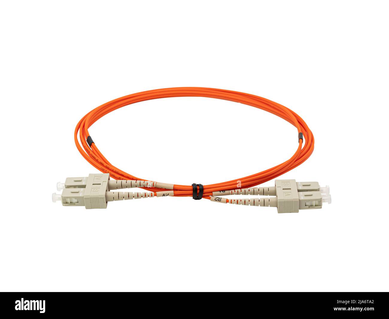Fiber Optic Patch Cord on isolated white background Stock Photo - Alamy