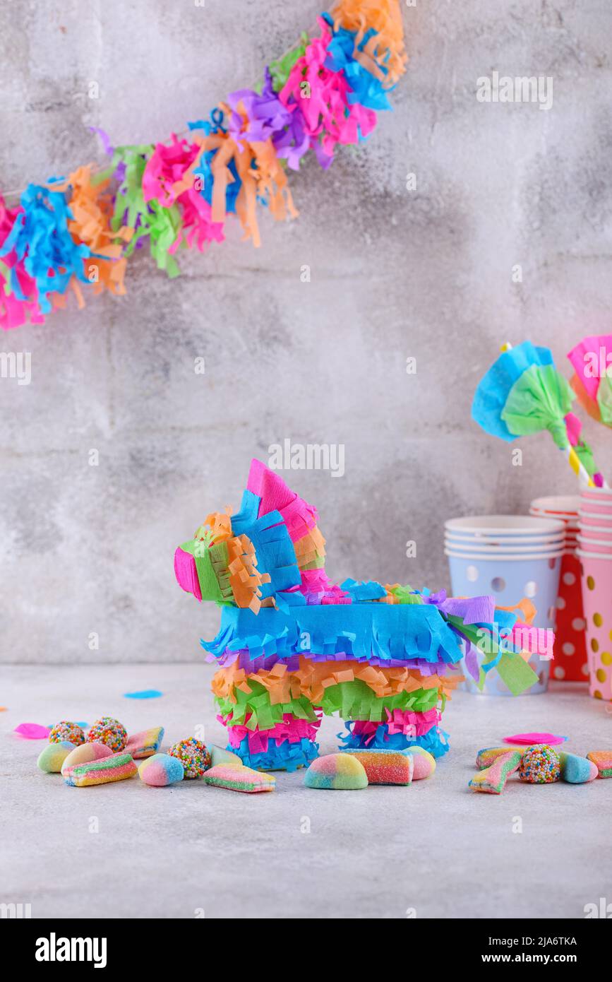 Traditional Mexican pinata in shape of donkey Stock Photo - Alamy