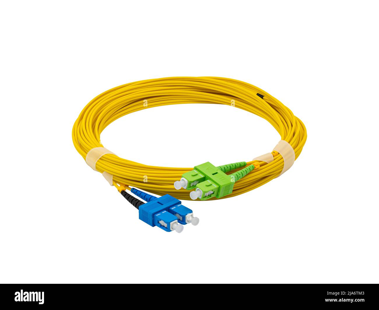 Fiber Optic Patch Cord on isolated white background Stock Photo - Alamy