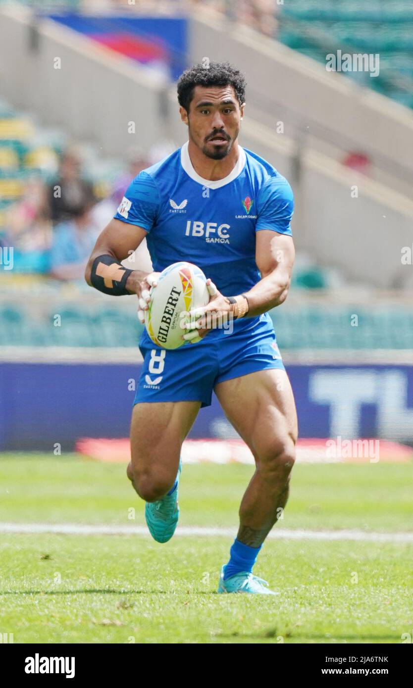 Samoa's Vaa Apelu Maliko in action during Match 8 of the HSBC World ...
