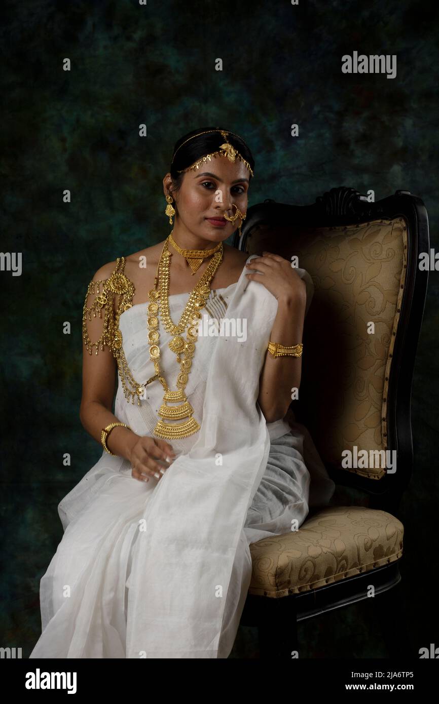 Indian female model saree hi-res stock photography and images - Alamy