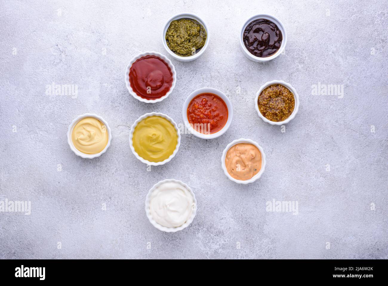 Set sauces ketchup mayonnaise hi-res stock photography and images - Alamy