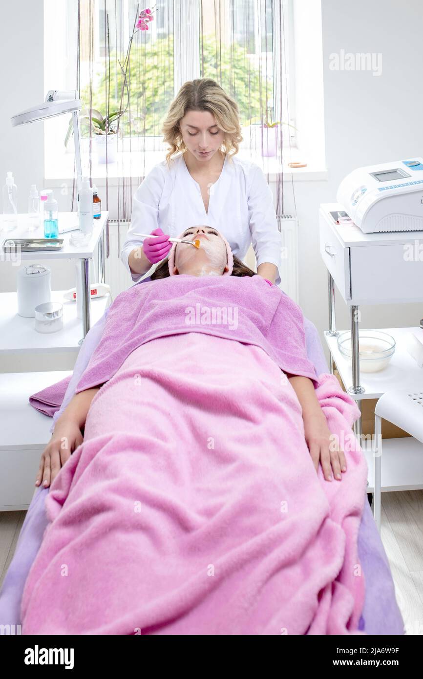 Face Peeling Mask Spa Beauty Treatment Skincare Woman Getting Facial