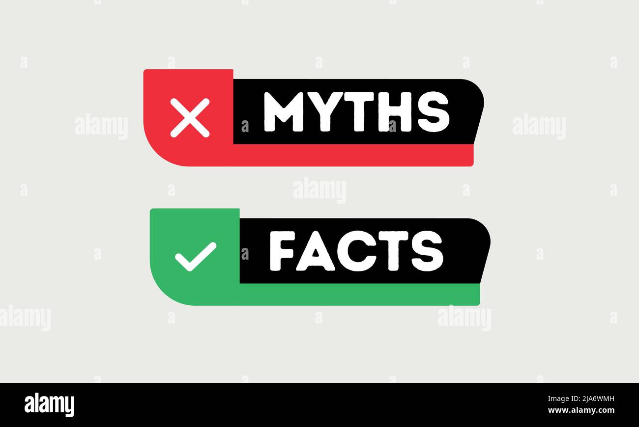 Facts myths vector symbol on white background. Myths facts icon vector ...