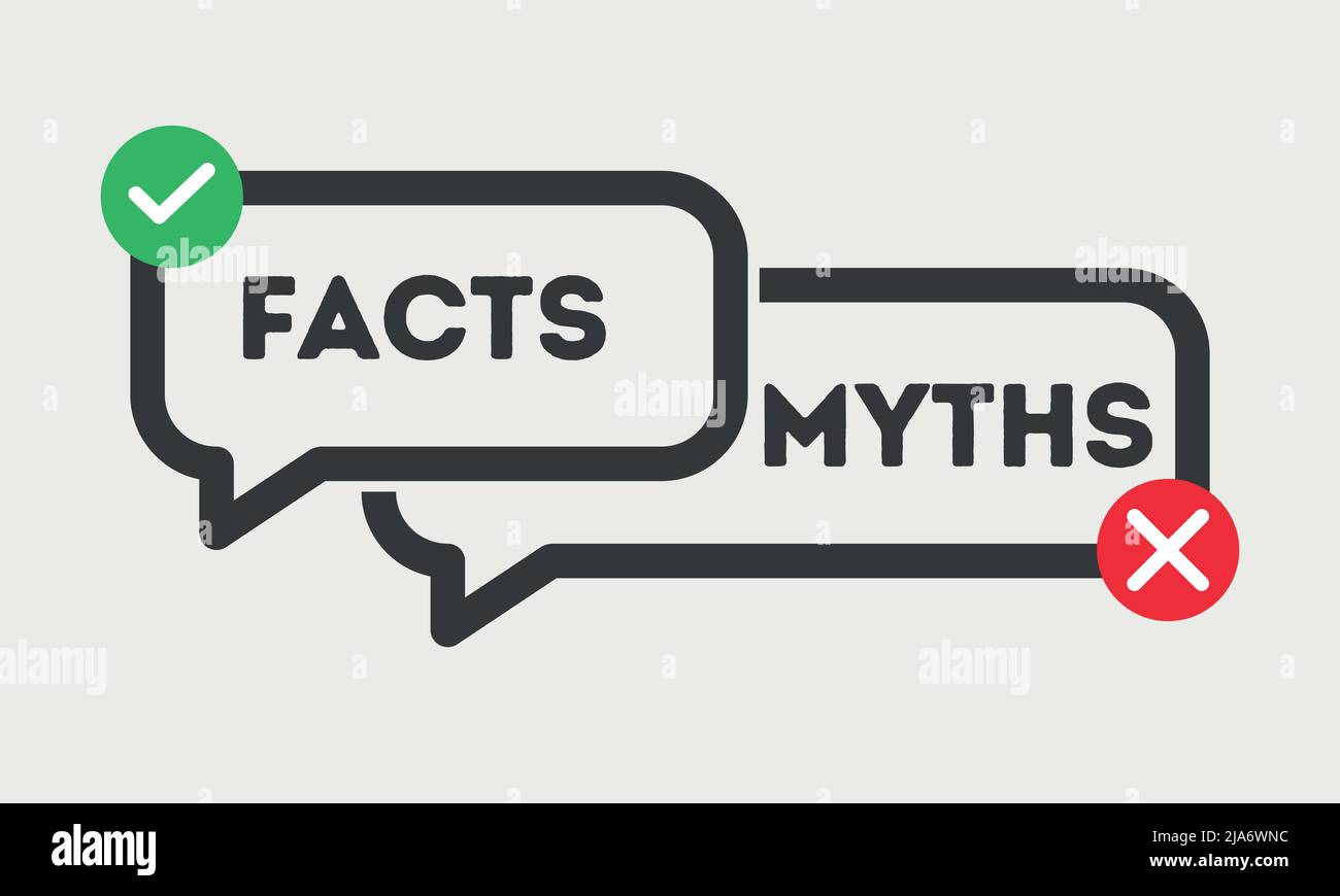 Facts myths vector symbol on white background. Myths facts icon vector ...