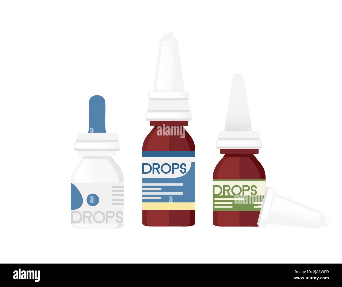 Set of different types of medical dropper bottle vector illustration on ...
