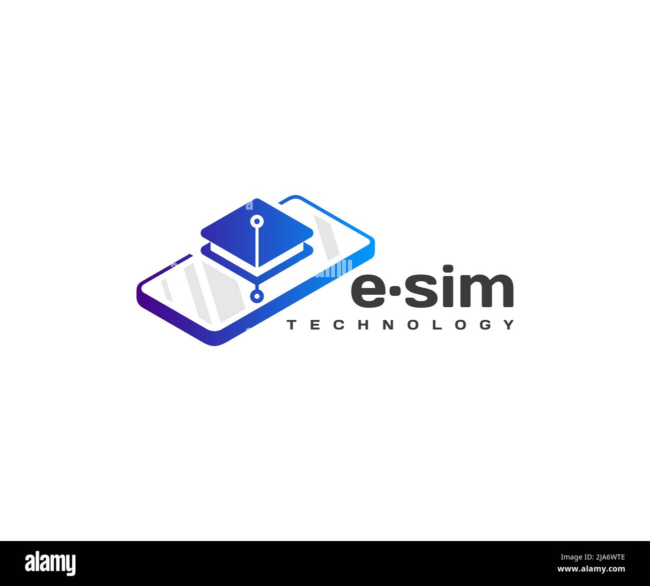 Embedded sim card with smartphone logo design. Digital eSIM chip ...