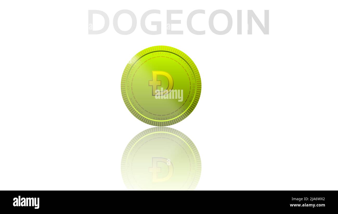 golden dogecoin on white background. cryptocurrency illustration ...