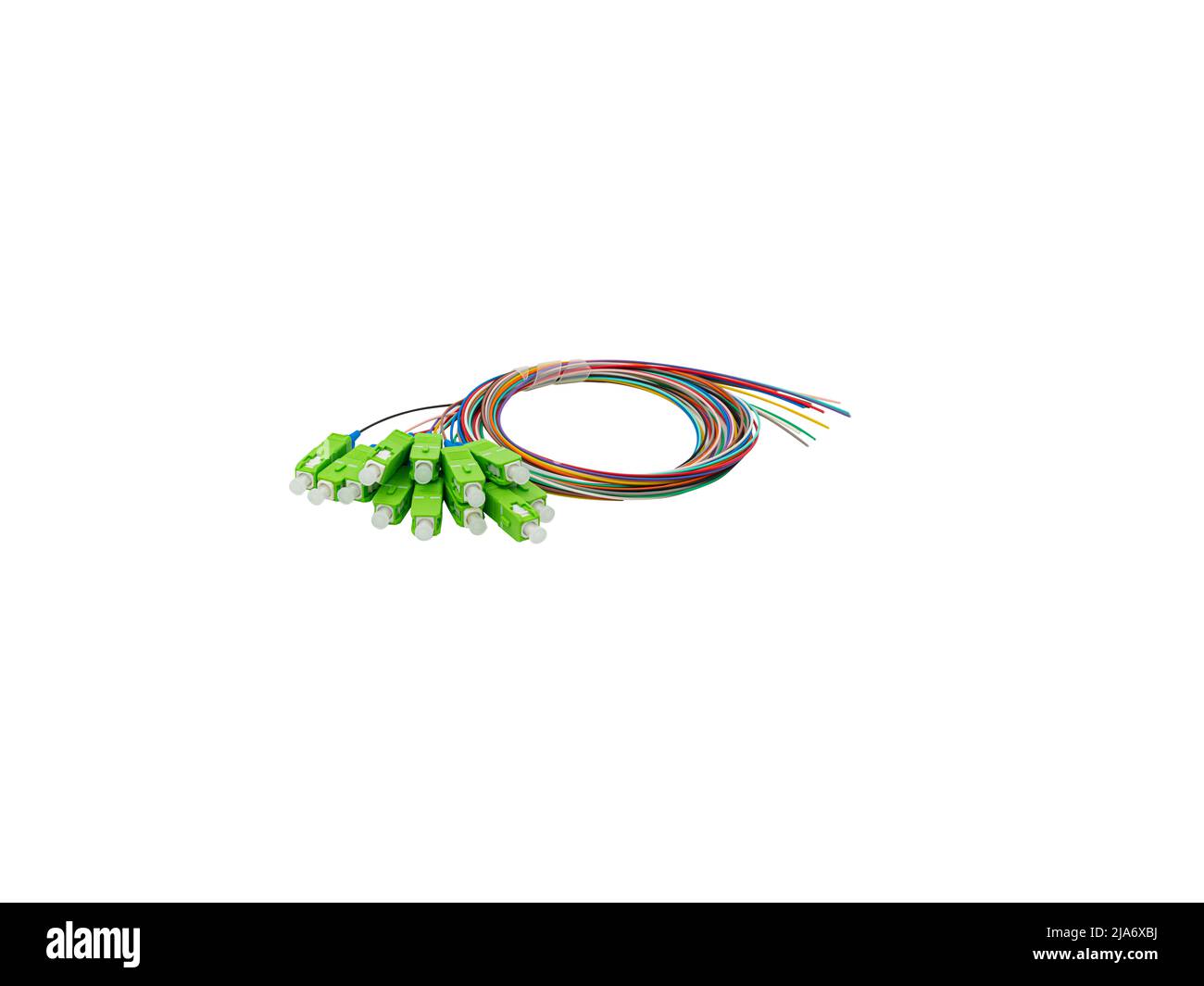 Fiber Optic Patch Cord on isolated white background Stock Photo - Alamy