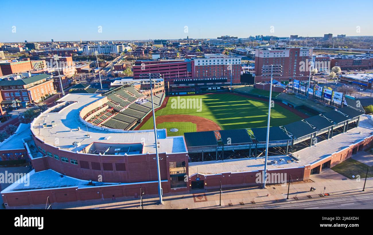 Aerial of baseball stadium in Oklahoma City Stock Photo - Alamy