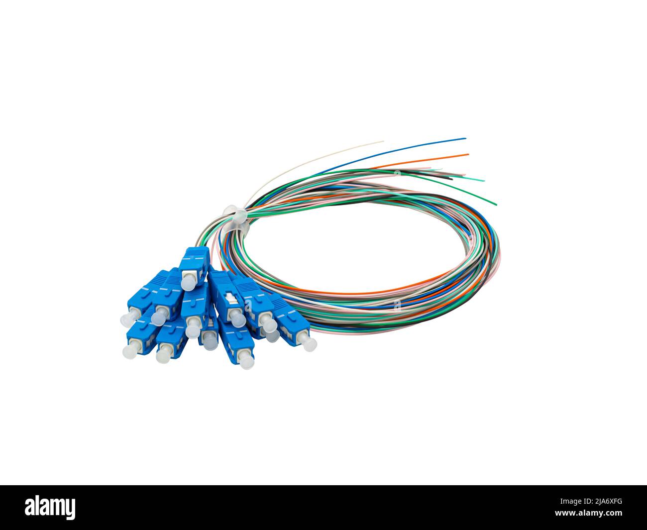 Fiber Optic Patch Cord on isolated white background Stock Photo - Alamy