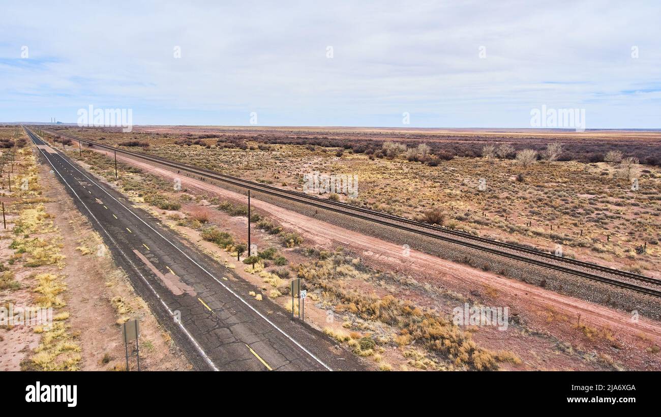Iconic American Highway Route 66 from aerial view Stock Photo - Alamy
