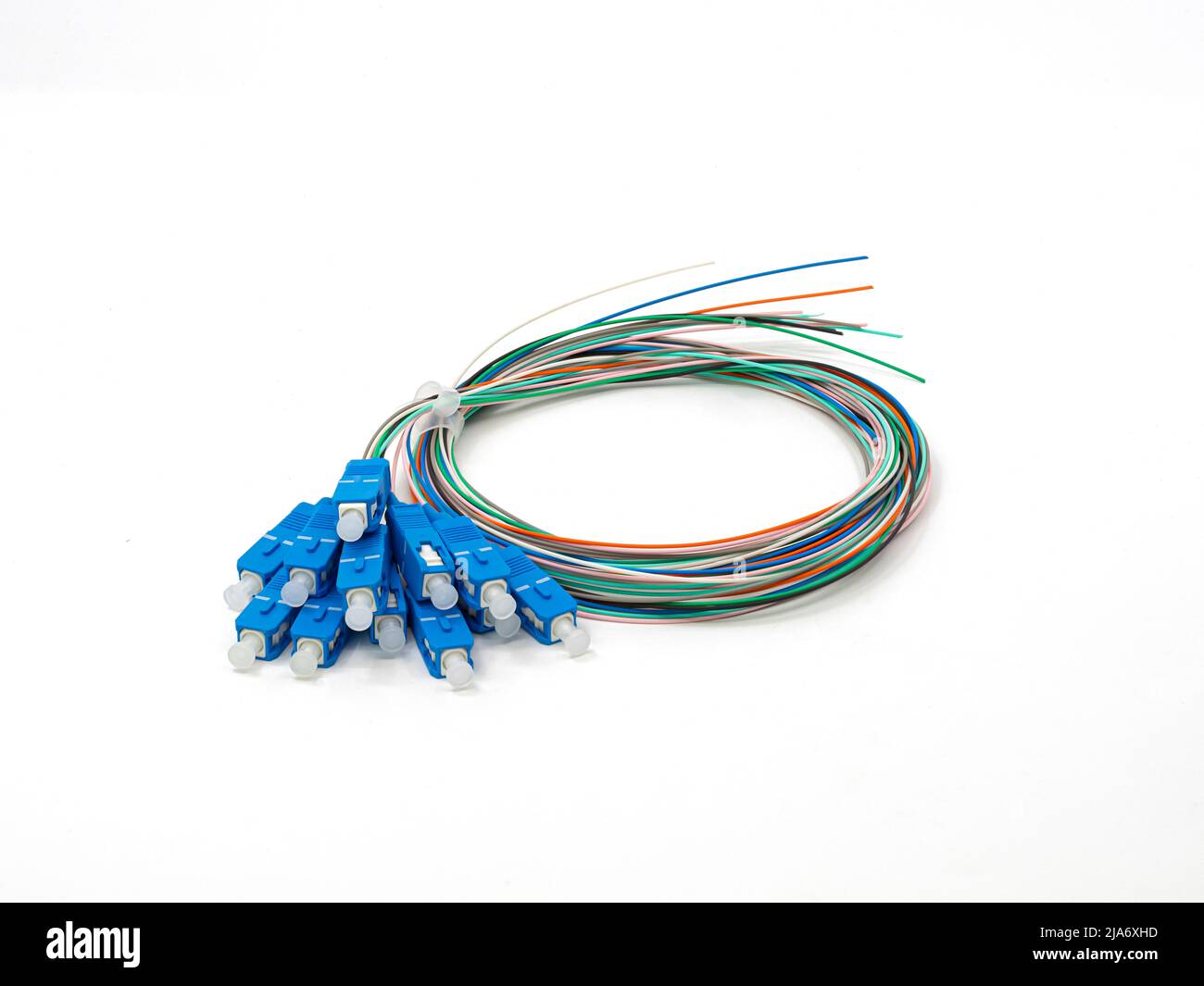 Fiber Optic Cable on isolated white background Stock Photo - Alamy