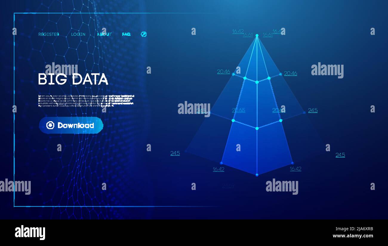 Pyramid business technology background. Tech vector triangle abstract ...
