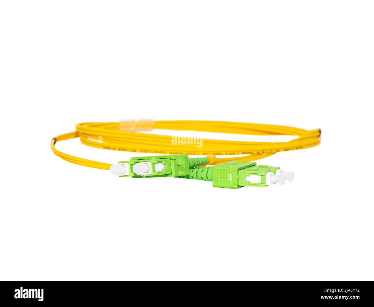 Fiber Optic Patch Cord on isolated white background Stock Photo - Alamy