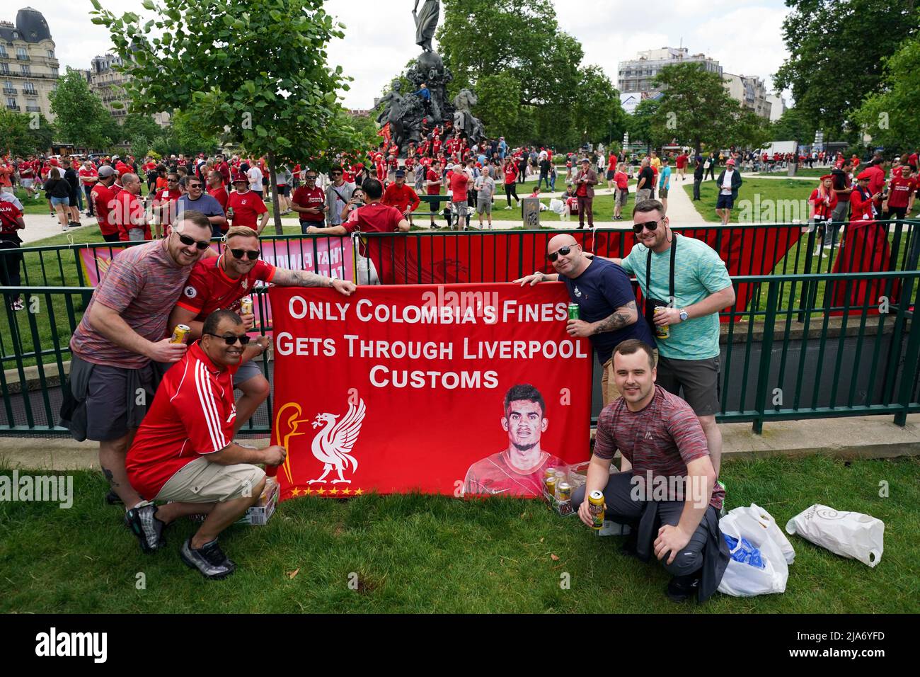 Liverpool fans in Place de la Nation, Paris, ahead of the UEFA ...