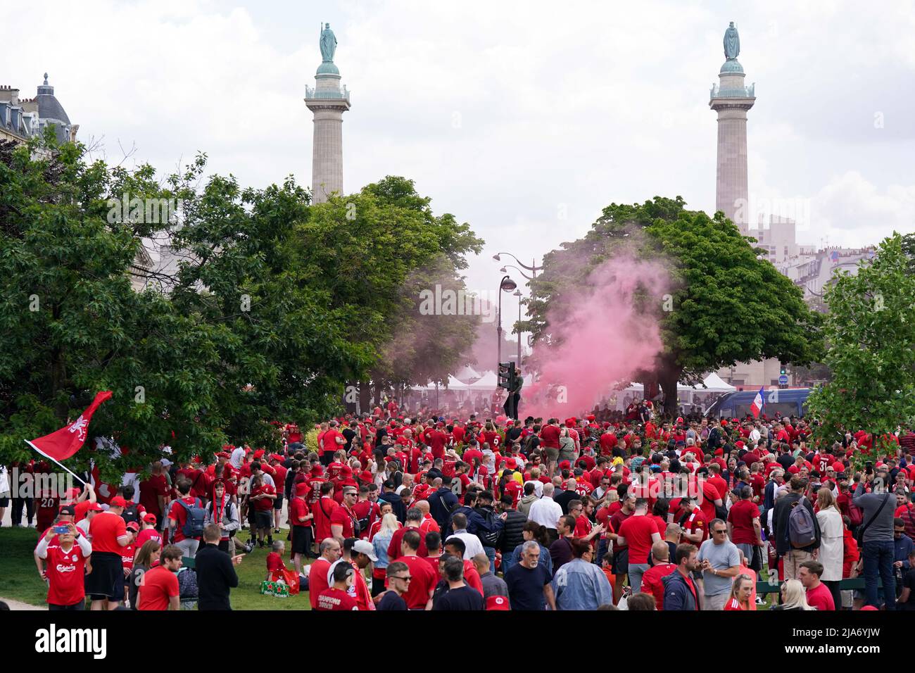 Liverpool fans in Place de la Nation, Paris, ahead of the UEFA ...