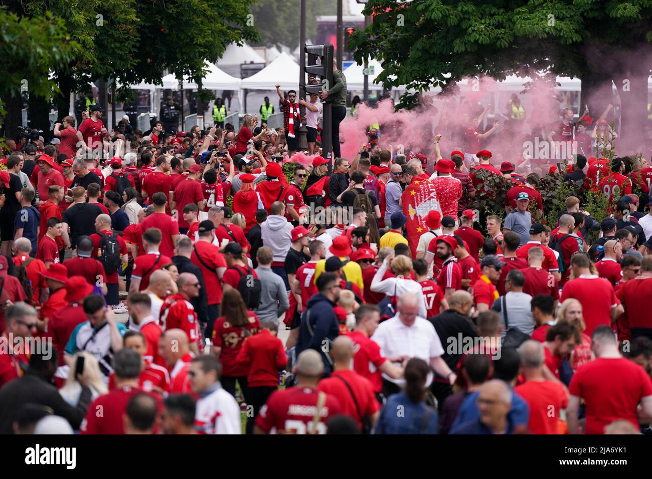 Liverpool fans in Place de la Nation, Paris, ahead of the UEFA ...