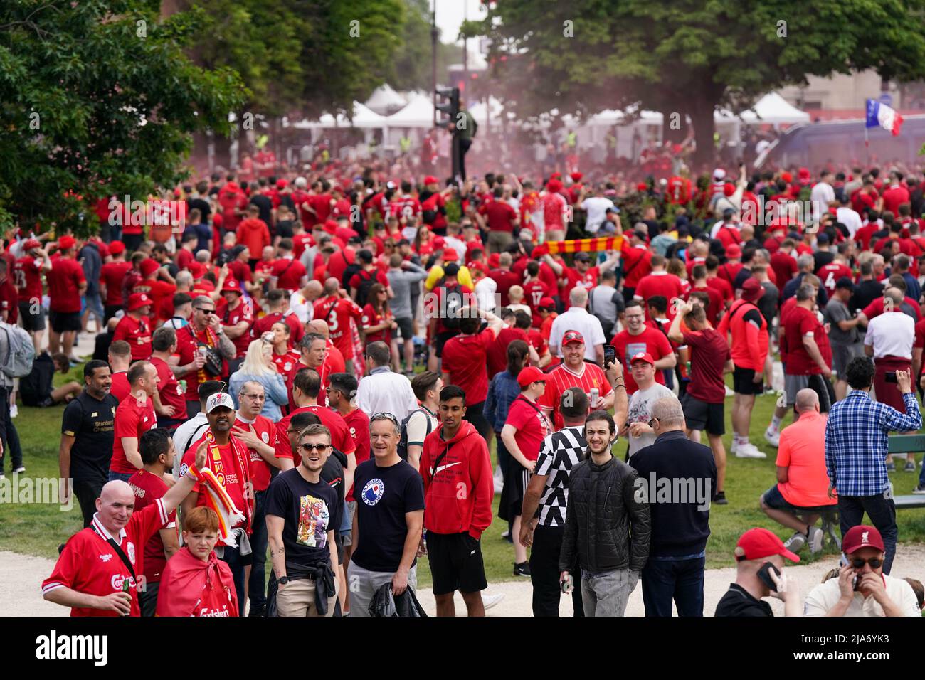 Liverpool fans in Place de la Nation, Paris, ahead of the UEFA ...