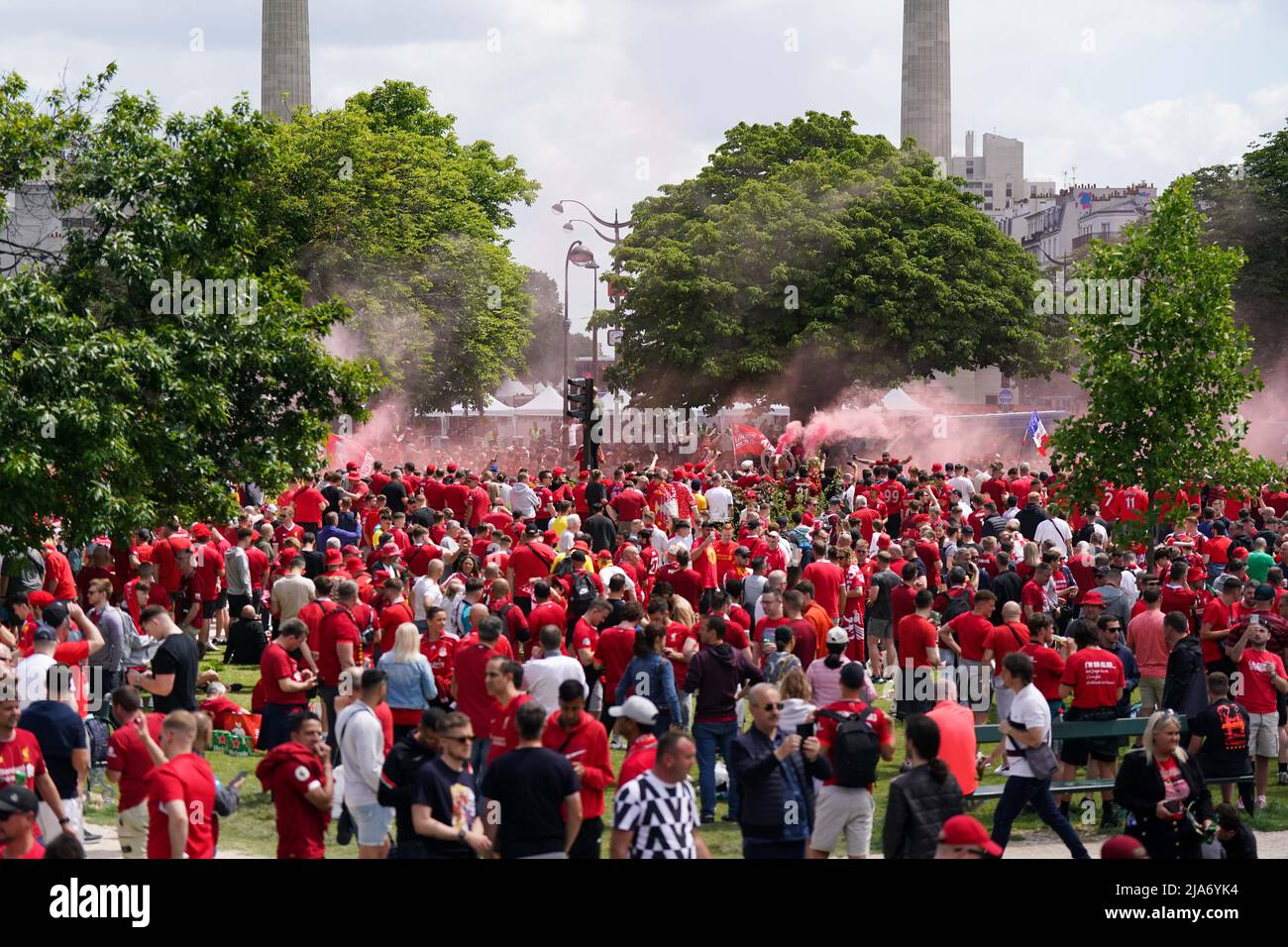 Liverpool fans in Place de la Nation, Paris, ahead of the UEFA ...