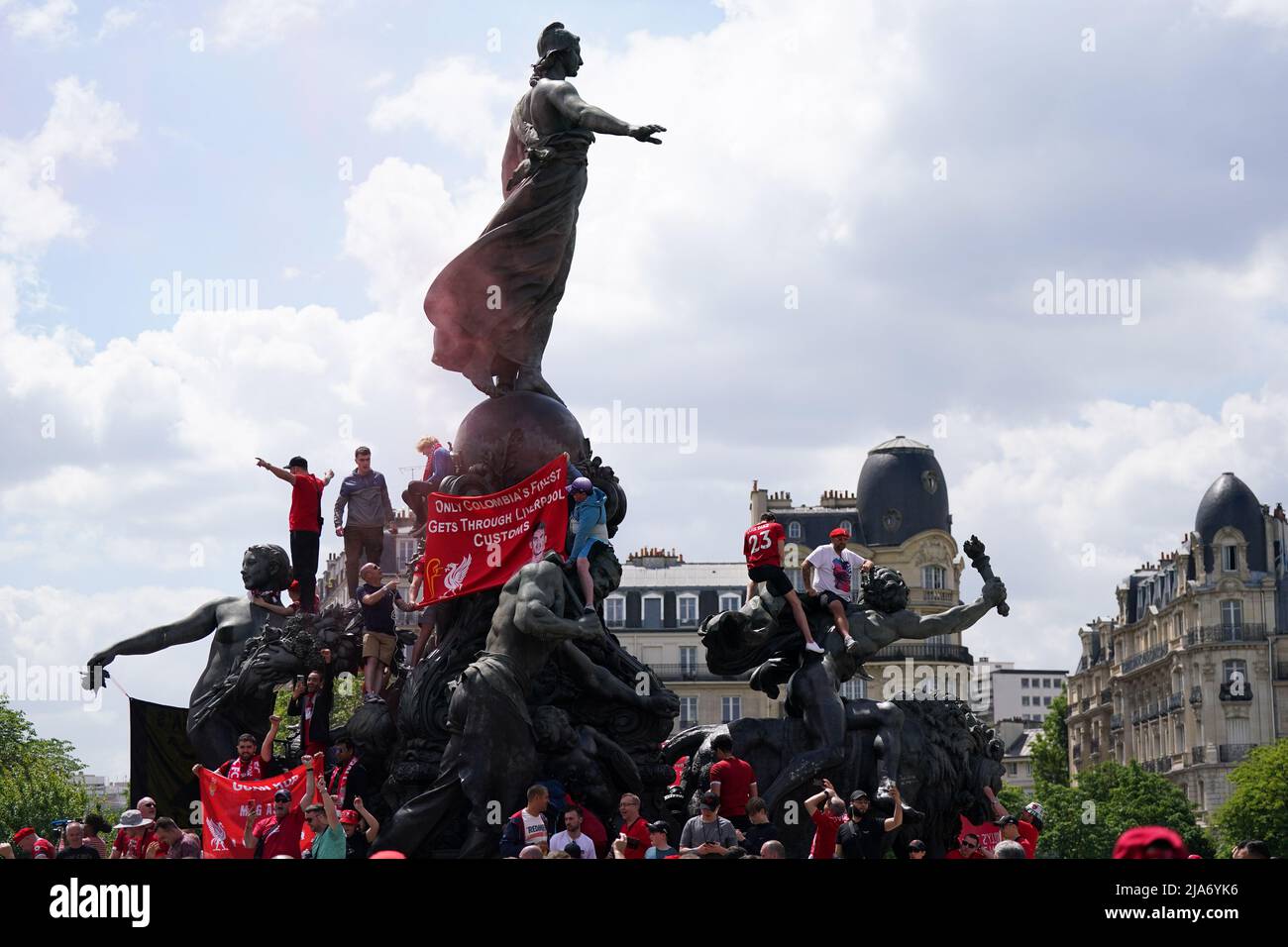 Liverpool fans in Place de la Nation, Paris, ahead of the UEFA ...