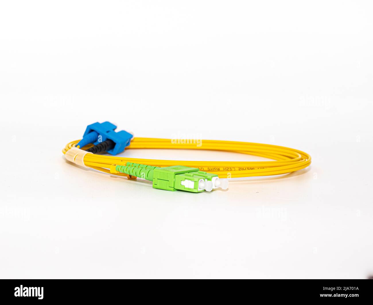 Fiber Optic Patch Cord on isolated white background Stock Photo - Alamy