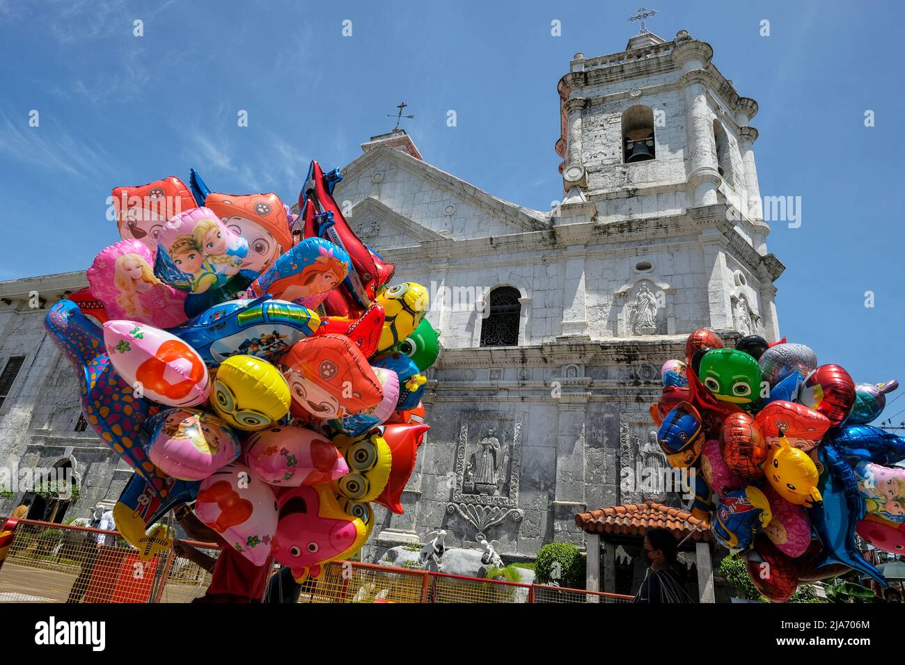Cebu, Philippines - May 2022: Balloon vendors at the Basilica Minore ...