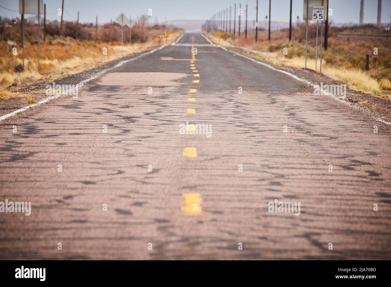 Driving down the iconic Route 66 American Highway Stock Photo - Alamy