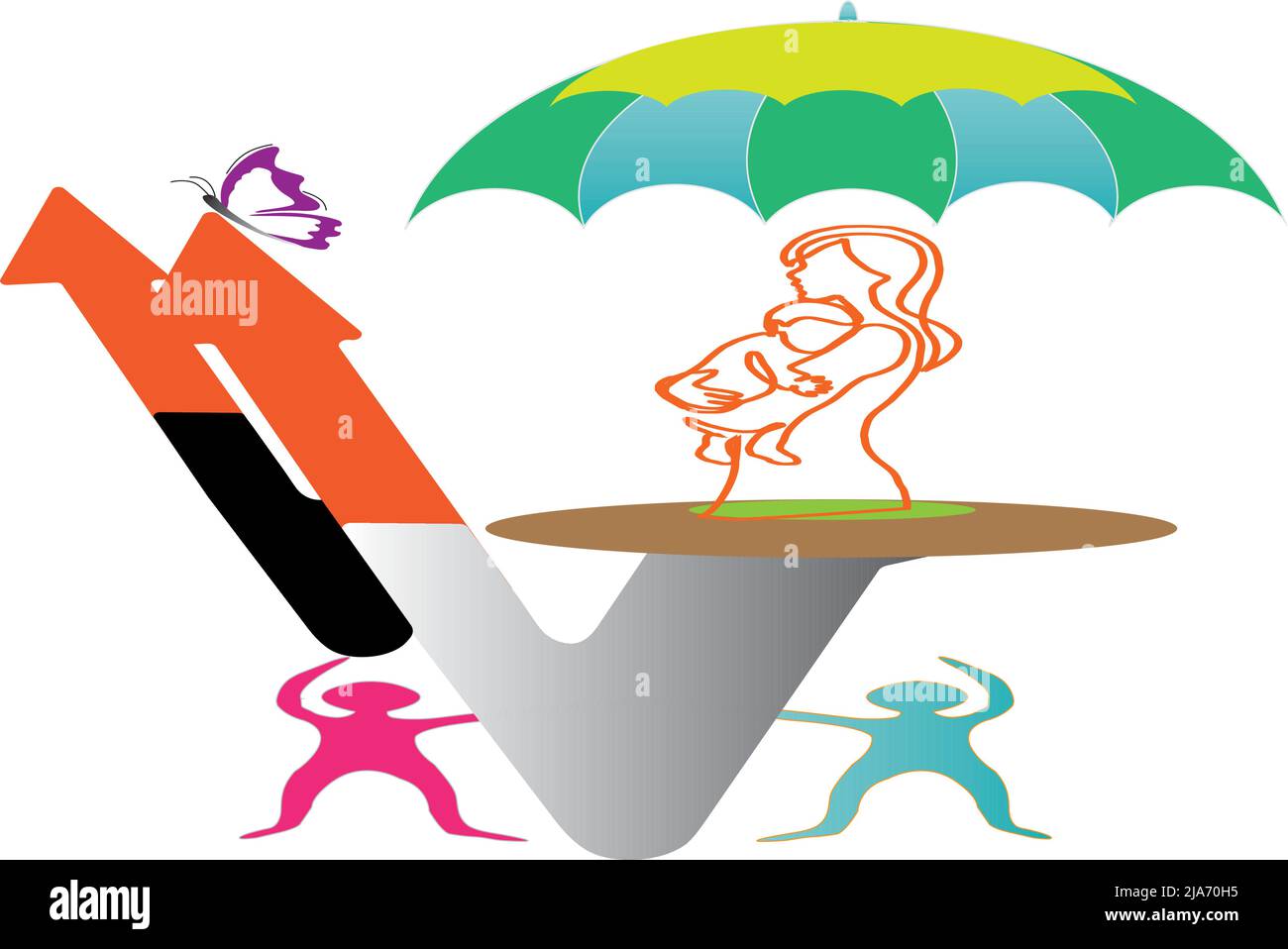 Protect for mother. Vector Logo. Illustration campaign concept ...