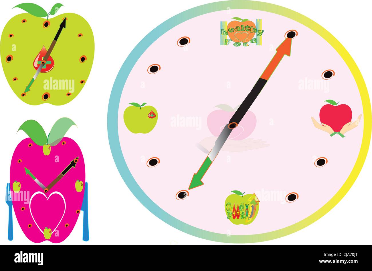 Apple Clock. Vector Logo. Illustration campaign concept. Only for ...