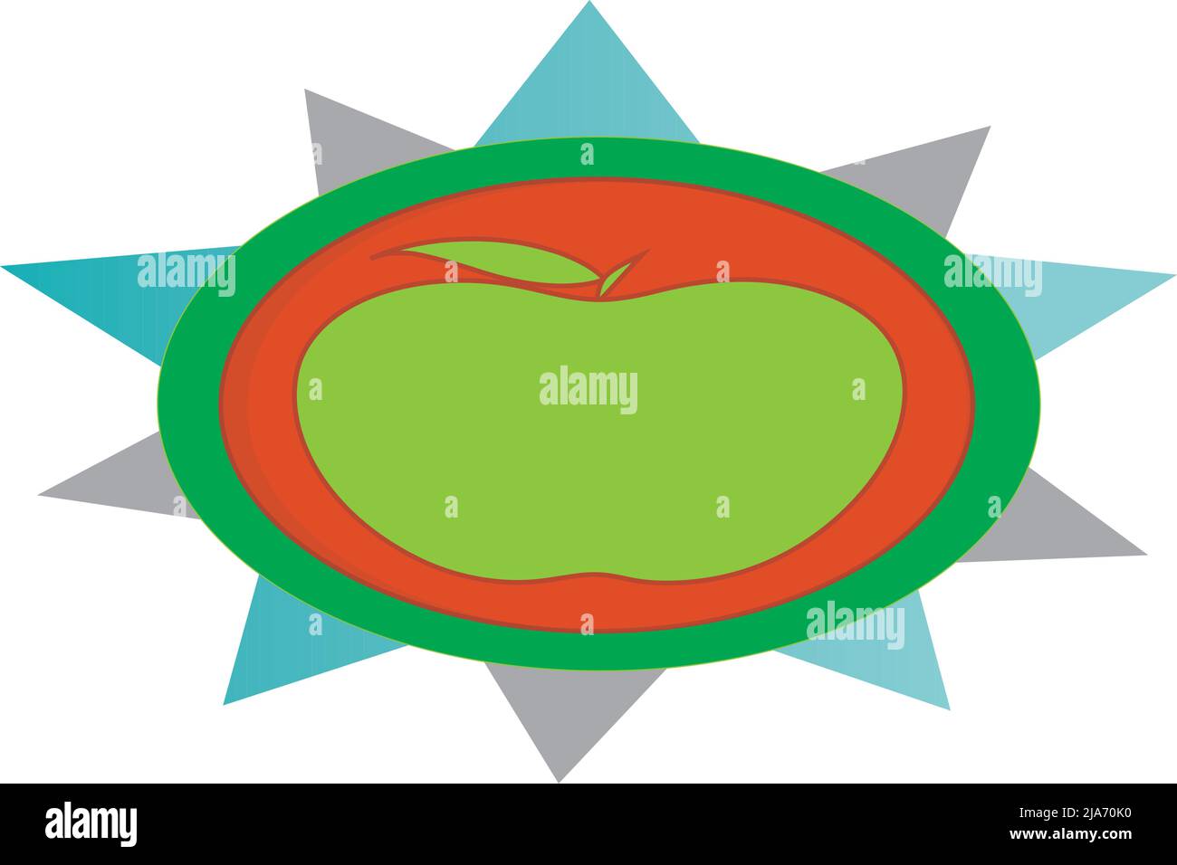 Sun of apples. Green apple in sun mode. Vector Logo. campaign concept ...