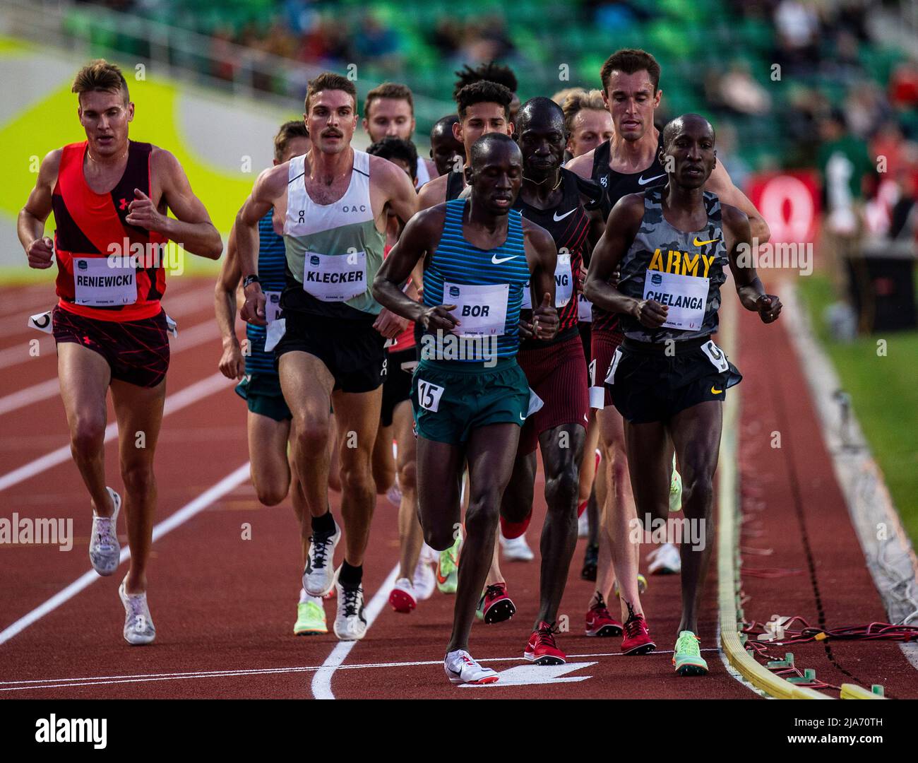 May 27, 2022 Eugene OR USA: Samuel Chelanga and Emmanuel Bor leads the ...
