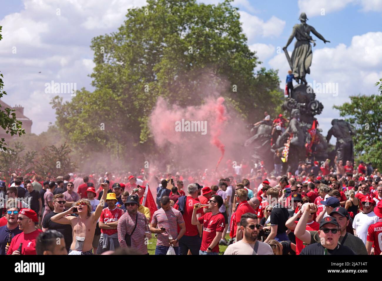 Liverpool fans in Place de la Nation, Paris, ahead of the UEFA ...