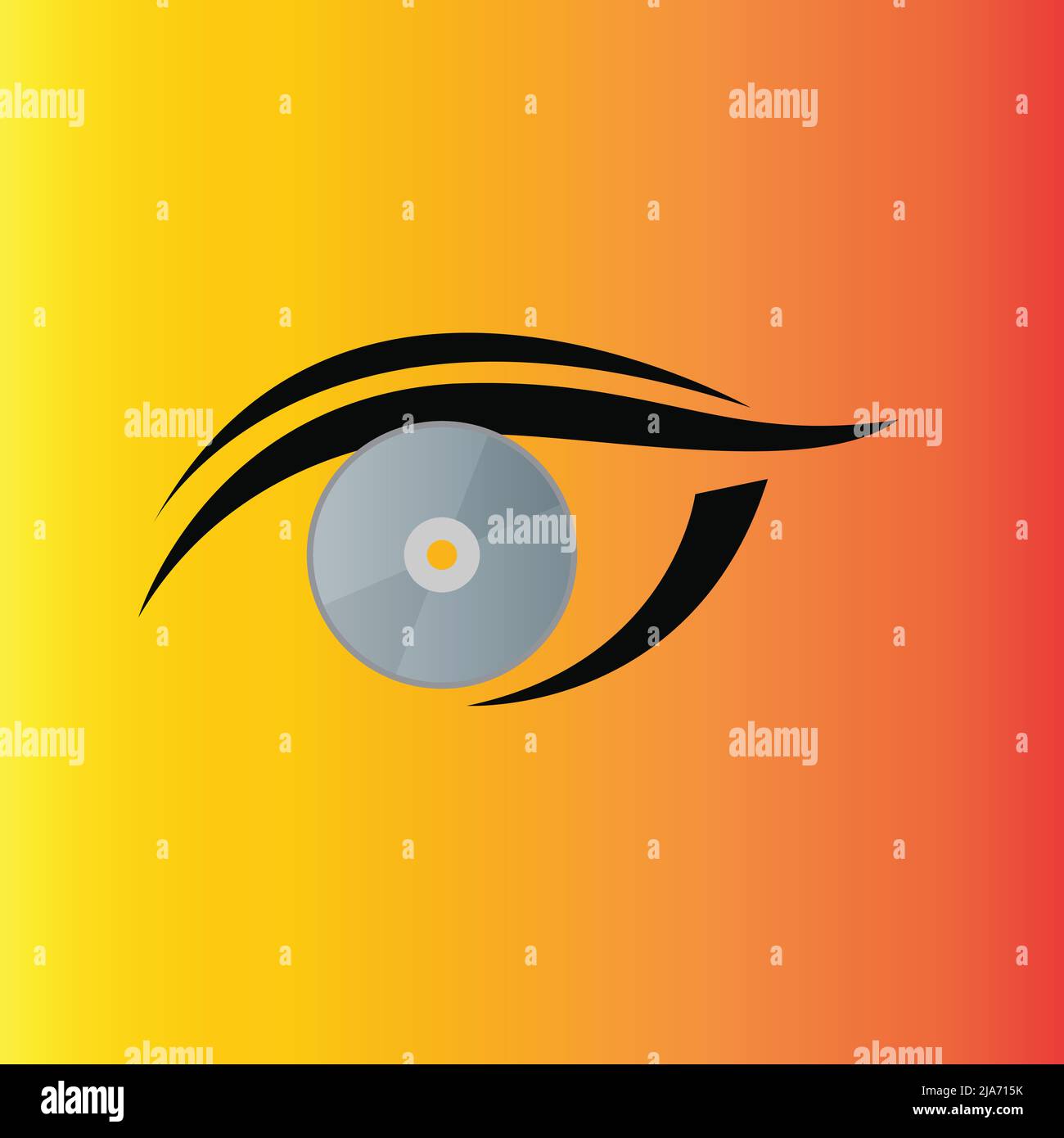Eye with compact disk, conceptual vector Stock Vector Image & Art - Alamy