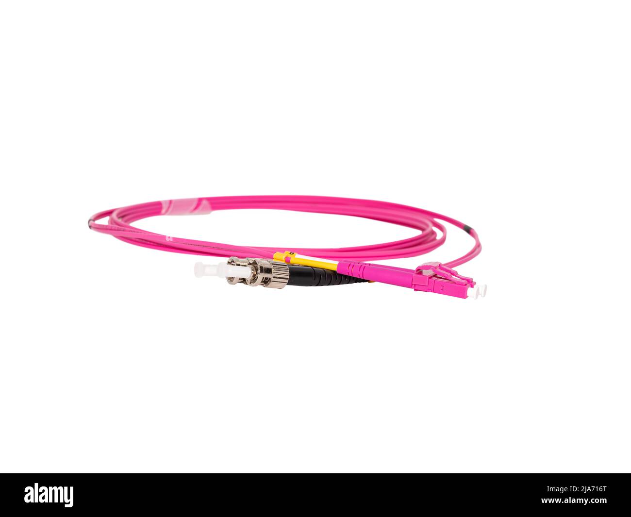 Fiber Optic Patch Cord on isolated white background Stock Photo - Alamy