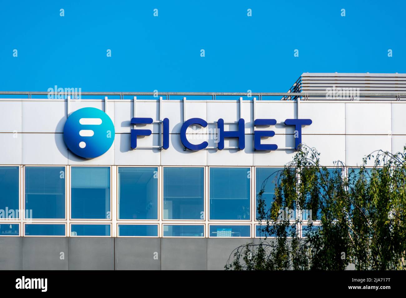 Exterior view of the headquarters of Fichet Group, a French company ...