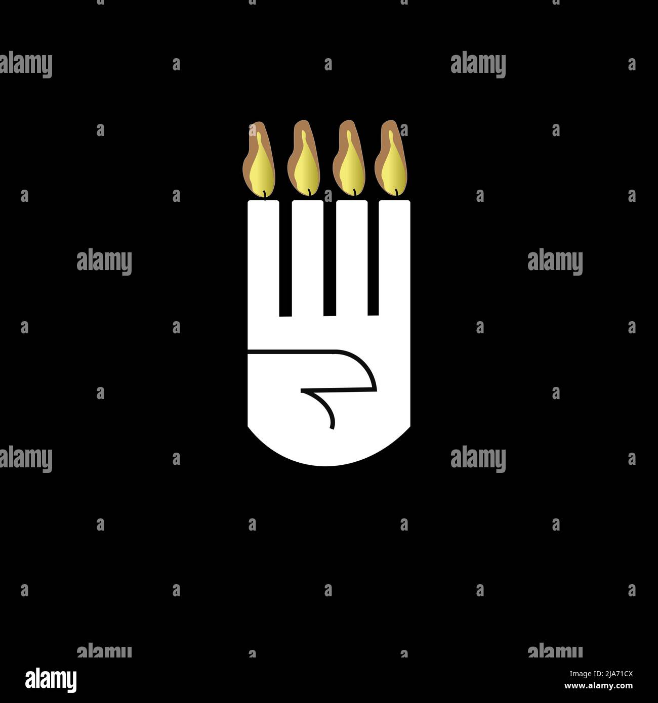 Hand burning candles on Stock Vector Images - Alamy