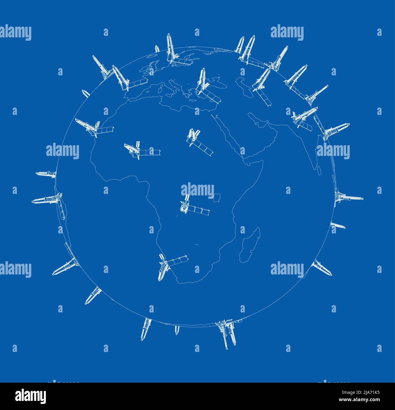 Oil rigs on Earth. Vector Stock Vector Image & Art - Alamy
