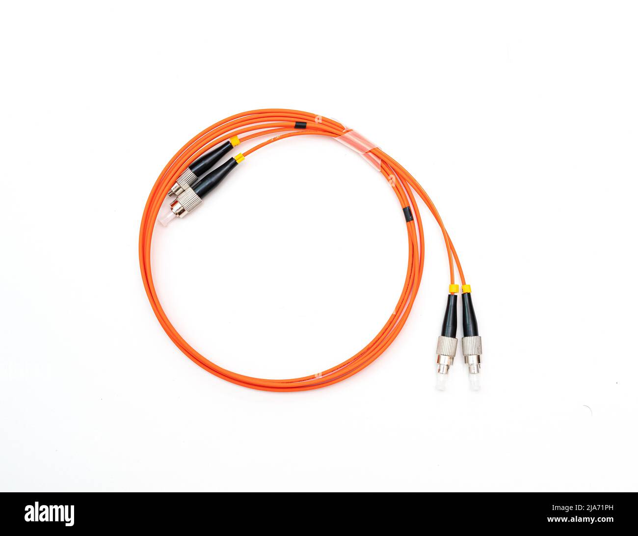 Fiber Optic Patch Cord on isolated white background Stock Photo - Alamy