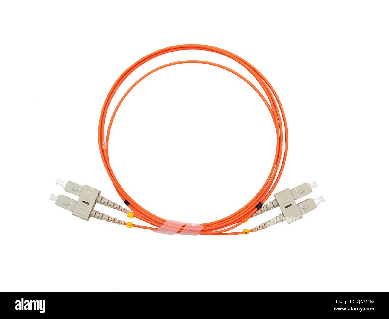 Fiber Optic Patch Cord on isolated white background Stock Photo - Alamy