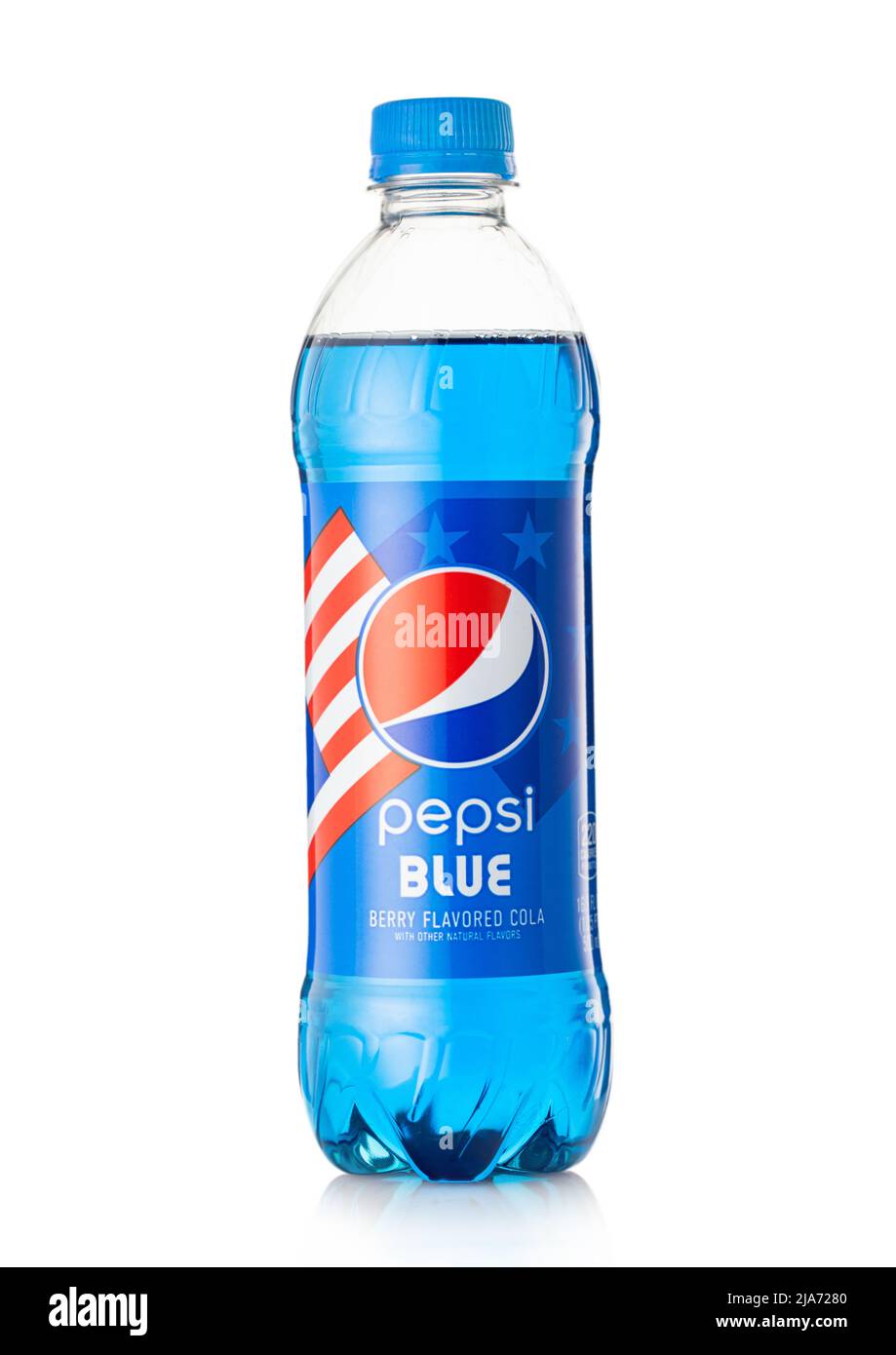 LONDON,UK - MAY 22, 2022: Pepsi Blue Berry Flavoured Cola soda drink on ...