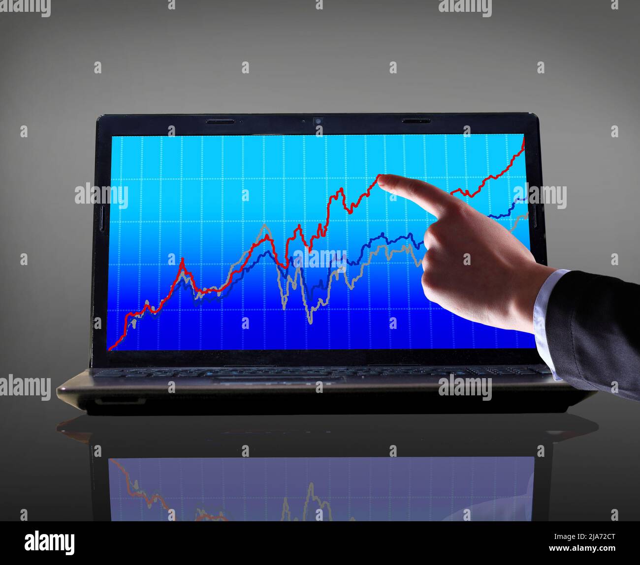 3d Render Stock Market Graph With Going Up Arrow Stock Photo - Alamy