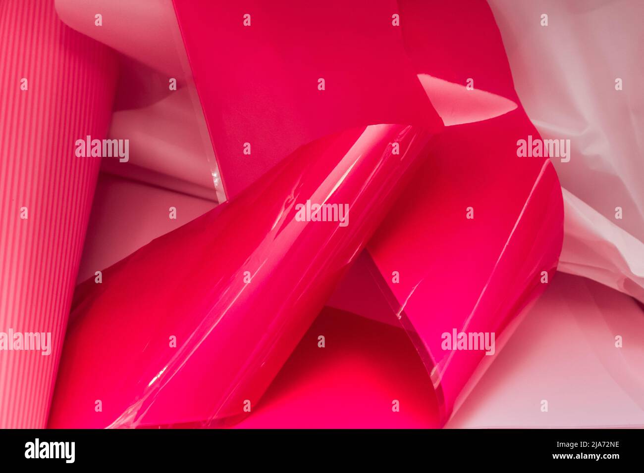 Plastic or polyethylene colored packaging object wrapper material Stock ...