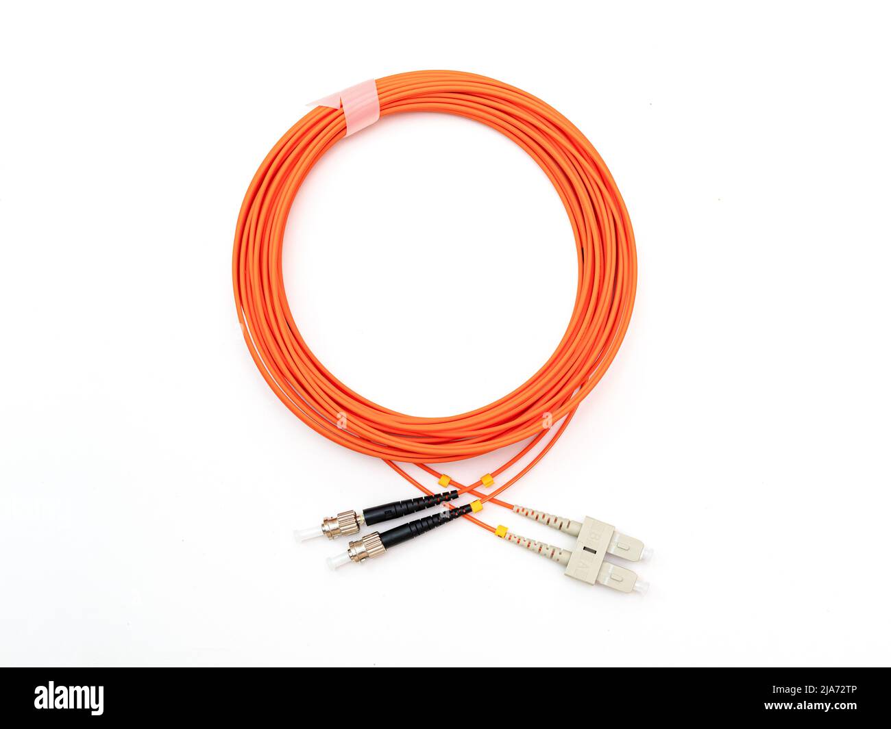 Fiber Optic Patch Cord on isolated white background Stock Photo - Alamy