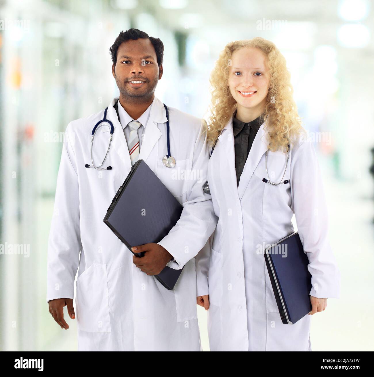 African American Man and Woman Medical Workers Stock Photo - Alamy