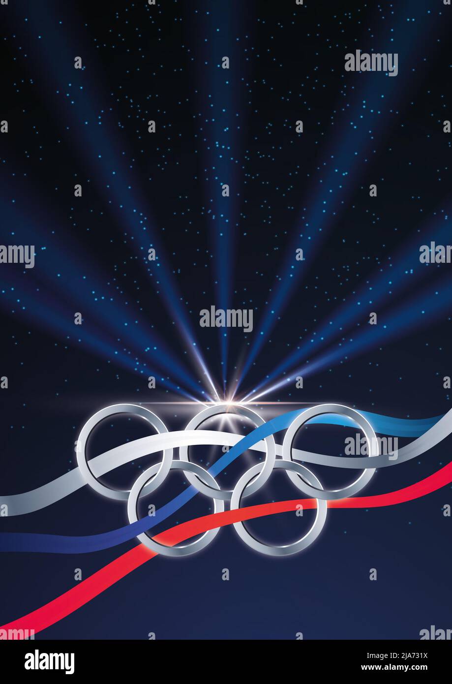 Olympic Games Background and Ribbons Illustration Stock Photo - Alamy