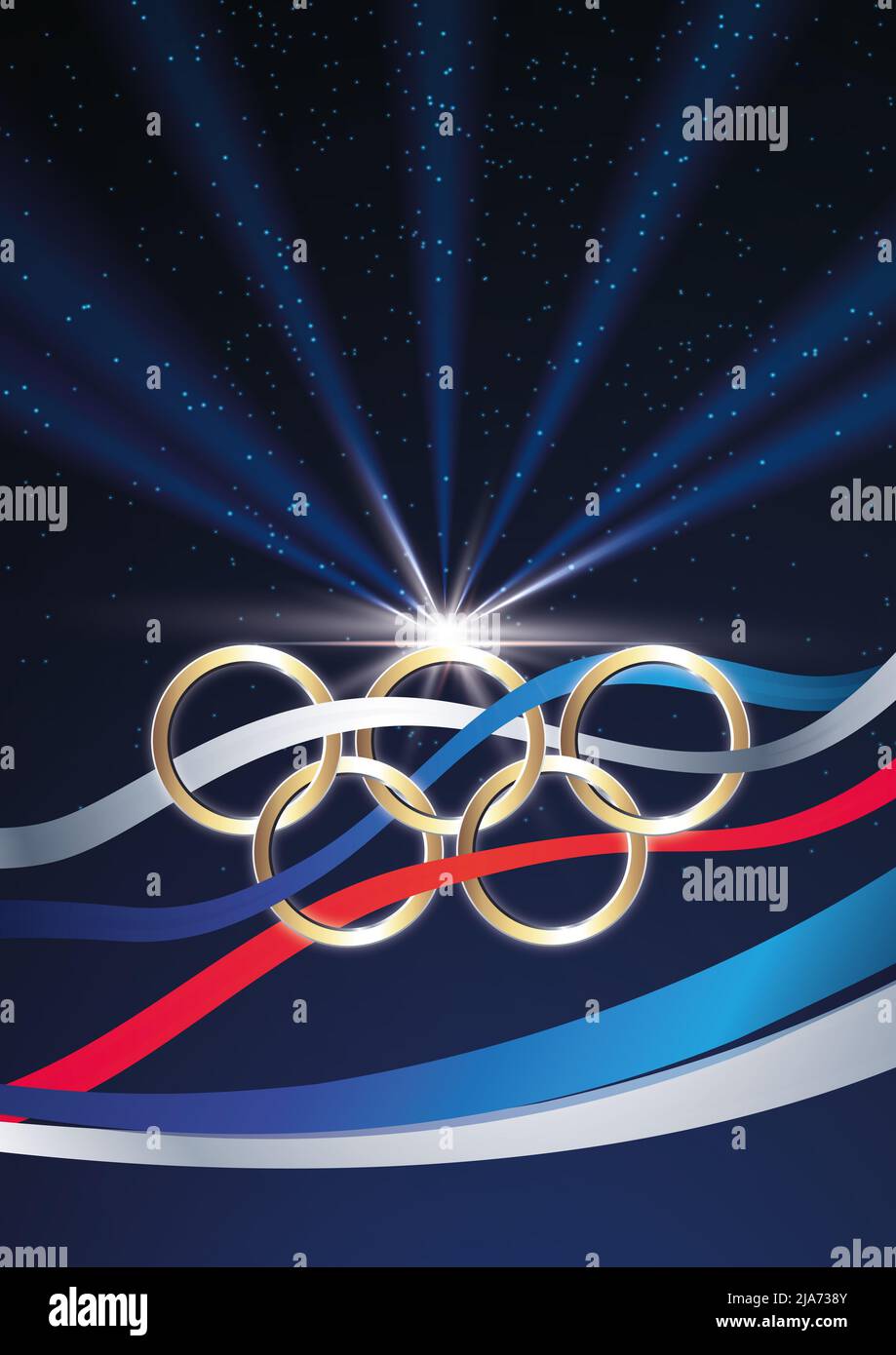 Olympic Games Background and Ribbons Illustration Stock Photo - Alamy